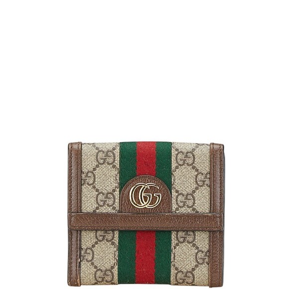 Gucci | Bags | Gucci Gg Supreme Ophidia Bifold Wallet Beige Multicolor ...